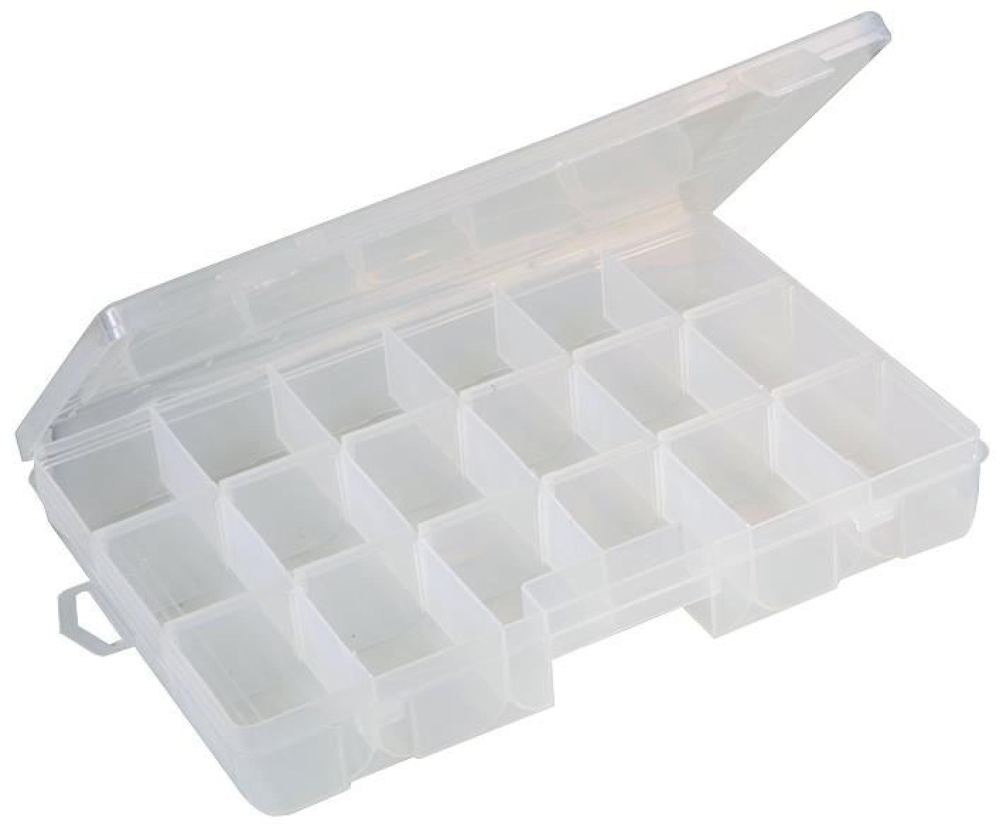 DURATOOL 6-18 Compartment Transparent Organiser Box with Removable ...