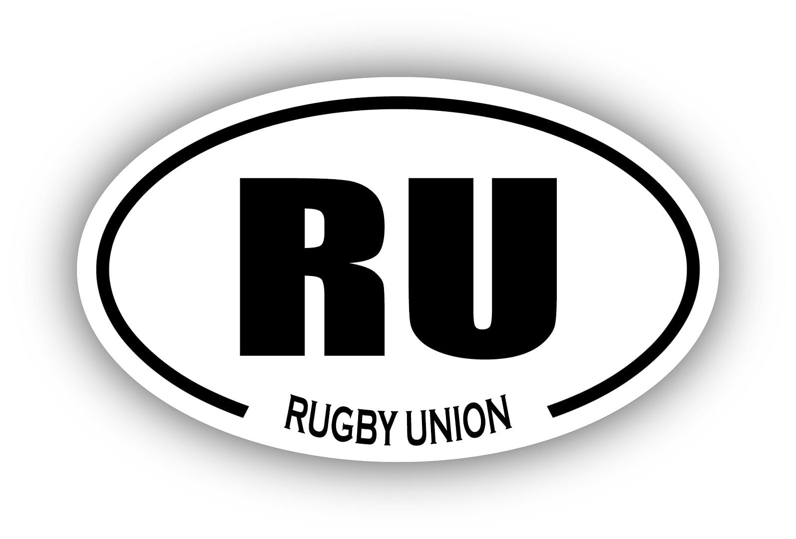 Rugby Union RU Oval Bumper Sticker 3M Vinyl Decal 3 in x 5 in - Walmart.com