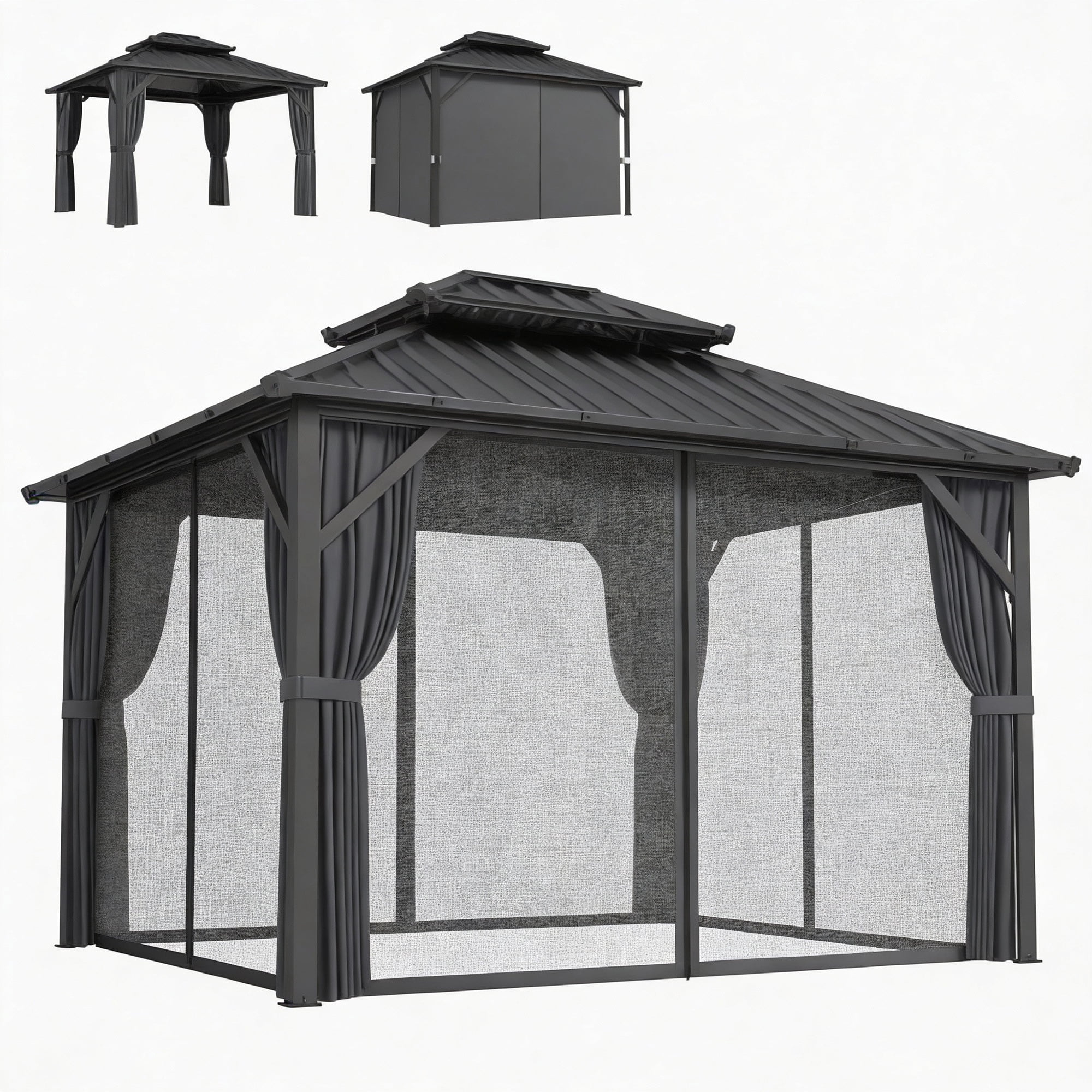 Click here for Outsunny 10 X 12 Hardtop Gazebo Canopy With Double... prices