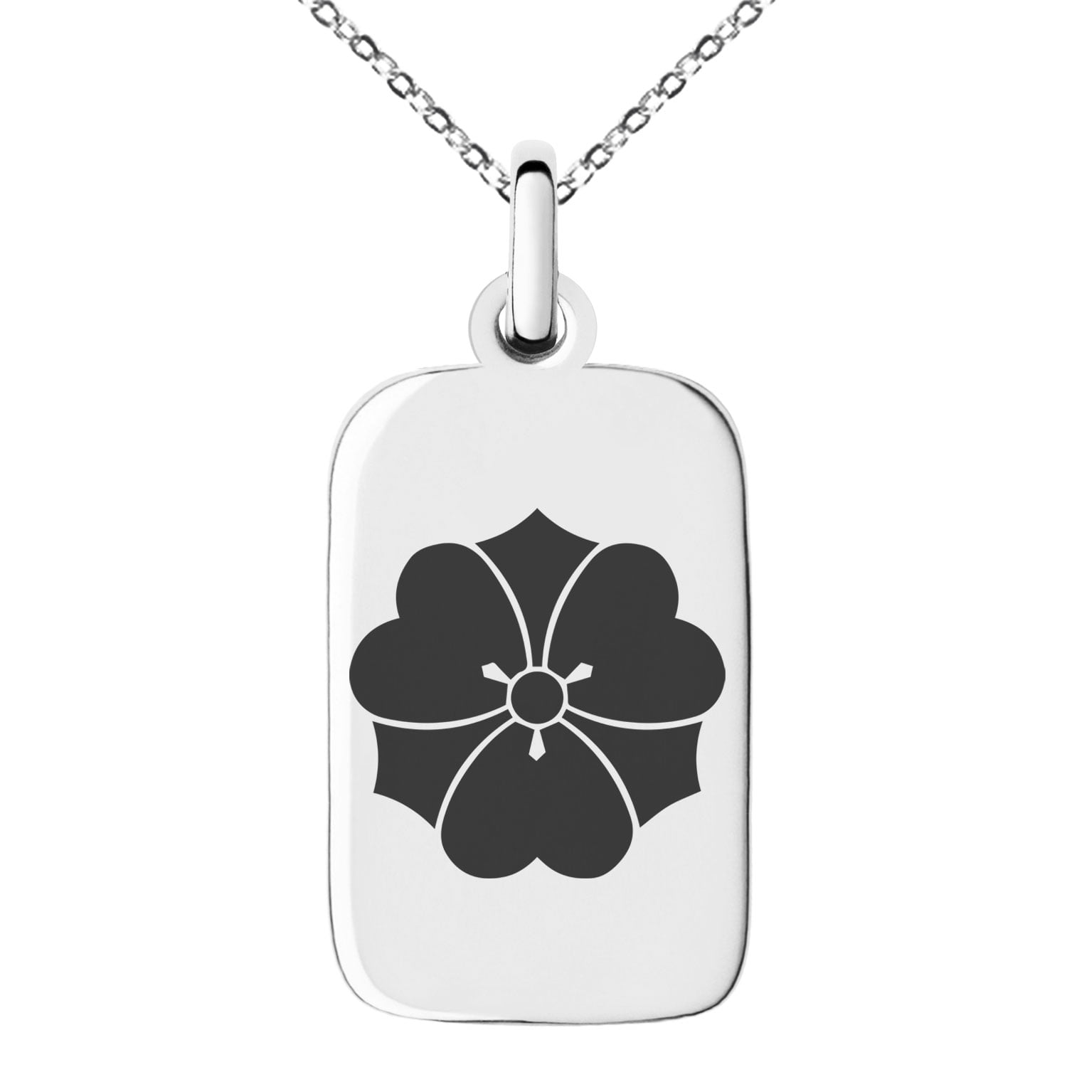 Stainless Steel Sakai Samurai Crest Engraved Small Rectangle Dog Tag ...