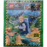 LEGO Jurassic World Owen Grady Minifigure, Jetpack, Baby Raptor, Brick ...