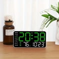 1pc fashion bezel-less electronic clock Multi-functional dual-use clock ...