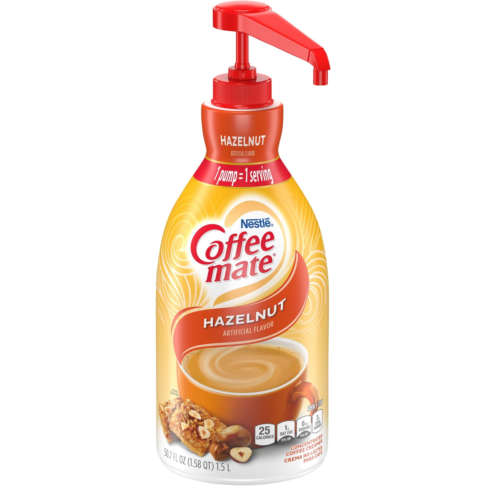 Coffee-Mate Hazelnut Liquid Creamer Pump Bottle, 1.5L - Walmart.com ...