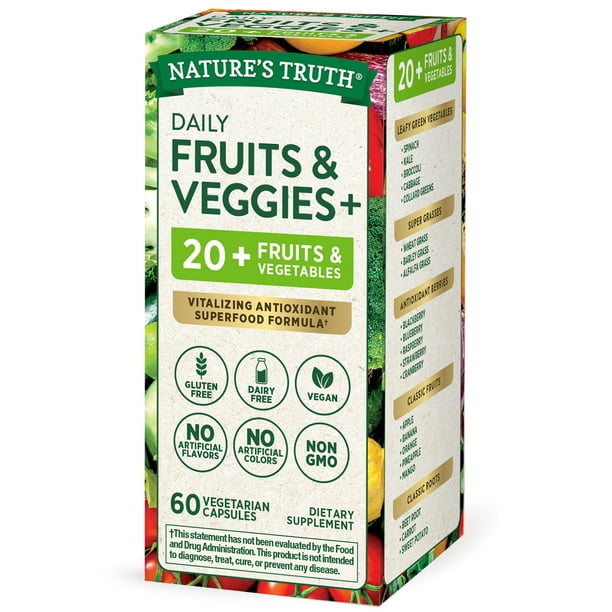 Super Fruits and Veggies | 60 Vegetarian Capsules | Vitalizing ...
