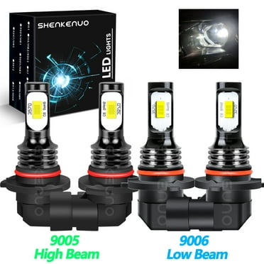 9005 9006 LED Headlight Bulb Kit for 1999-2006 Chevy Silverado 1500 2500 High Low Beam Combo 4pc ...