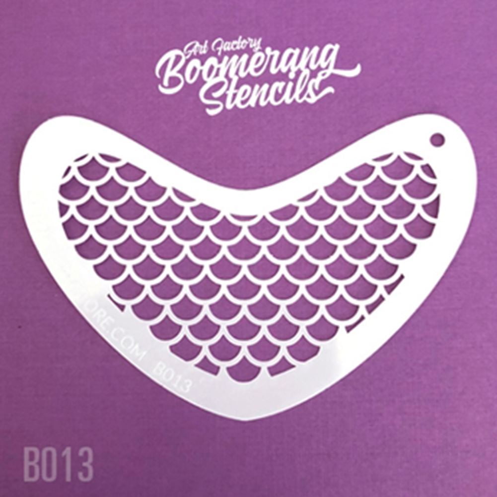 Art Factory Boomerang Stencil - Mermaid Scale, Reusable Face Painting ...
