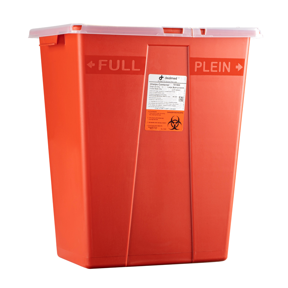 Medline Sharps Disposal Container, Red, 5qt, Wall-Mount, Curved Lid, 1 ...