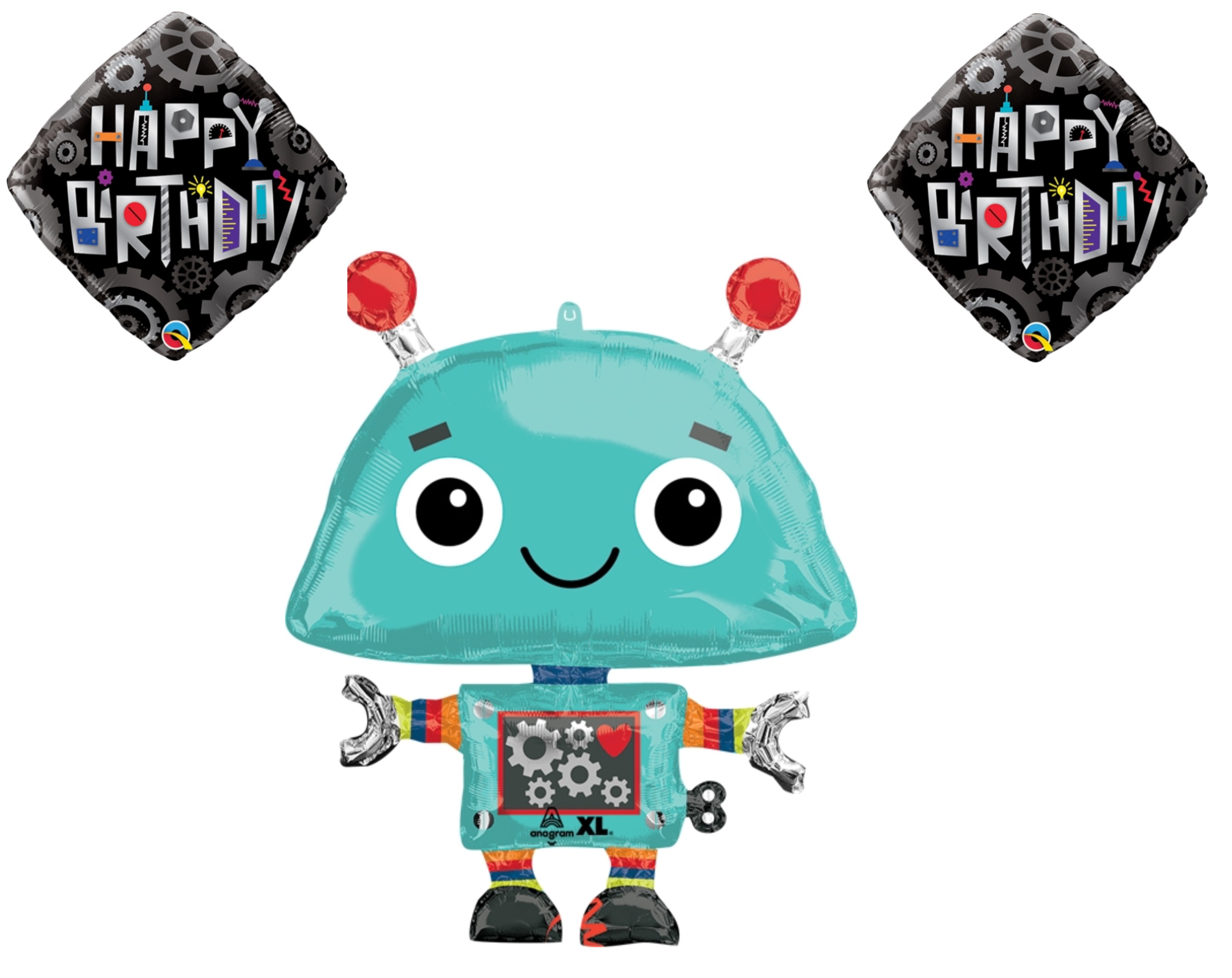 LOONBALLOON Robot AI Theme Balloon Set, 29 Inch Robot Balloon; Birthday ...