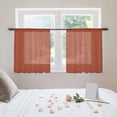 Brick Red Solid Sheer Curtains for Living Room Bedroom, Minimalist ...
