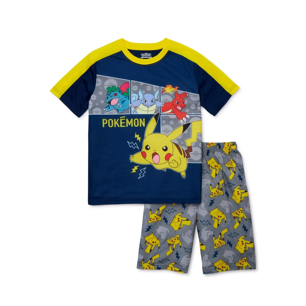 Pokémon - Pokemon Boys Exclusive 4-12 Short Sleeve Short Pant, 2-Piece ...