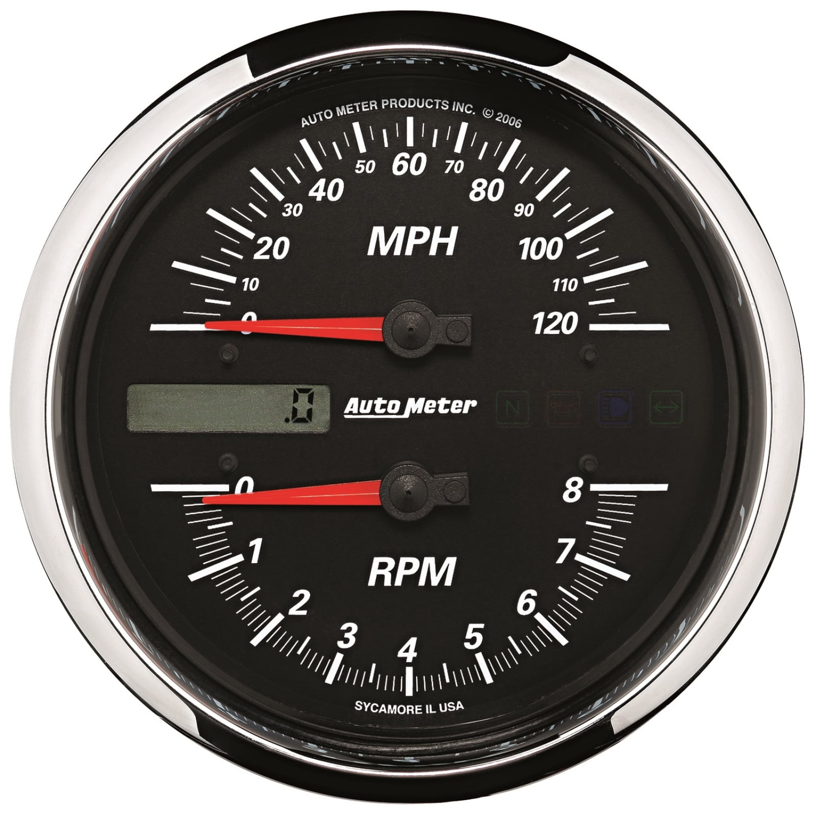 Autometer 5 in. DIRECT FIT TACHOMETER/SPEEDOMETER COMBO, 8K RPM/120 MPH ...