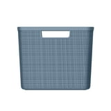 Curver Jute Basket Large, Resin Plastic Storage Bin, Denim Blue, 4 Pack ...