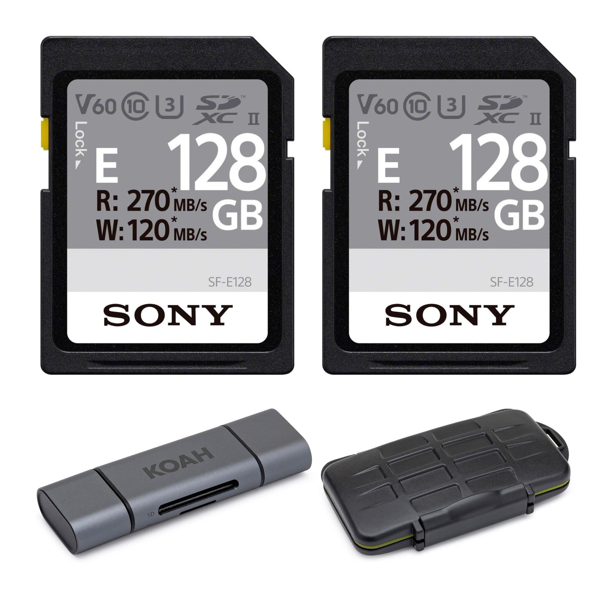 Sony 128GB E-Series High Speed SD Card Bundle with Storage Case and ...