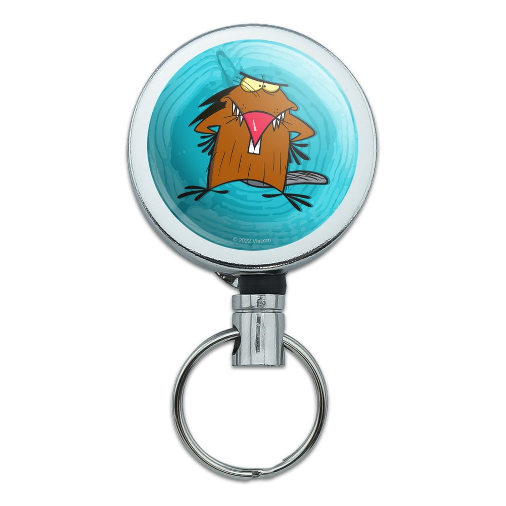 Angry Beavers Daggett Heavy Duty Metal Retractable Reel ID Badge Key ...