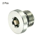 Uxcell M16*1.5 Internal Hex Head Pipe Fitting Plug, 2 Pack Male Thread ...
