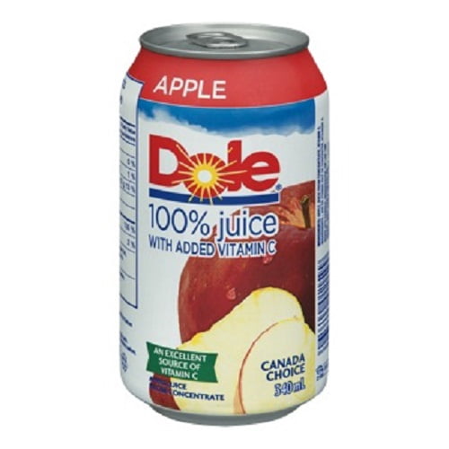 Dole Apple Juice 100 Percent - 340 Ml X 12 Cans - Walmart.com