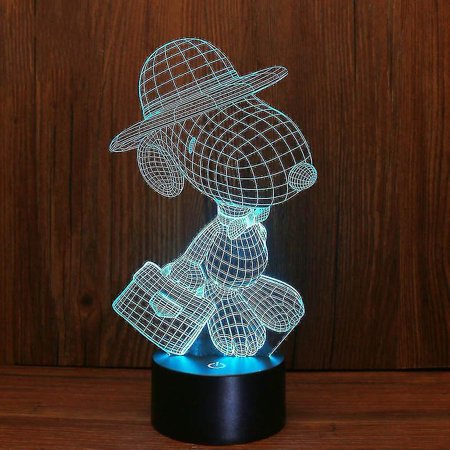 Snoopy Colorful Usb 3d Anime Night Light Atmosphere Led Table Lamp ...