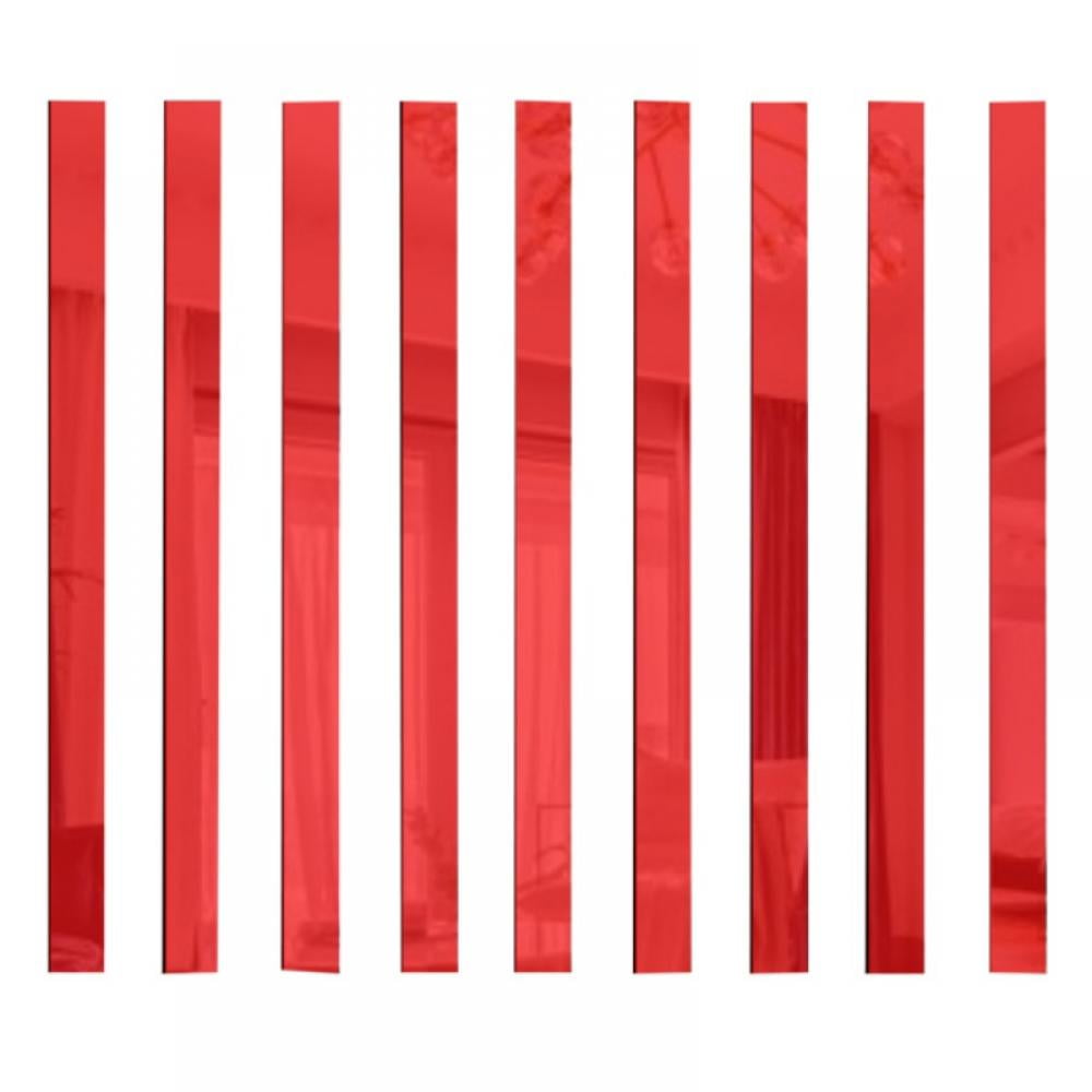 10Pcs/Set Striped Design Mirror Wall Stickers Self Adhesive Wall Line ...