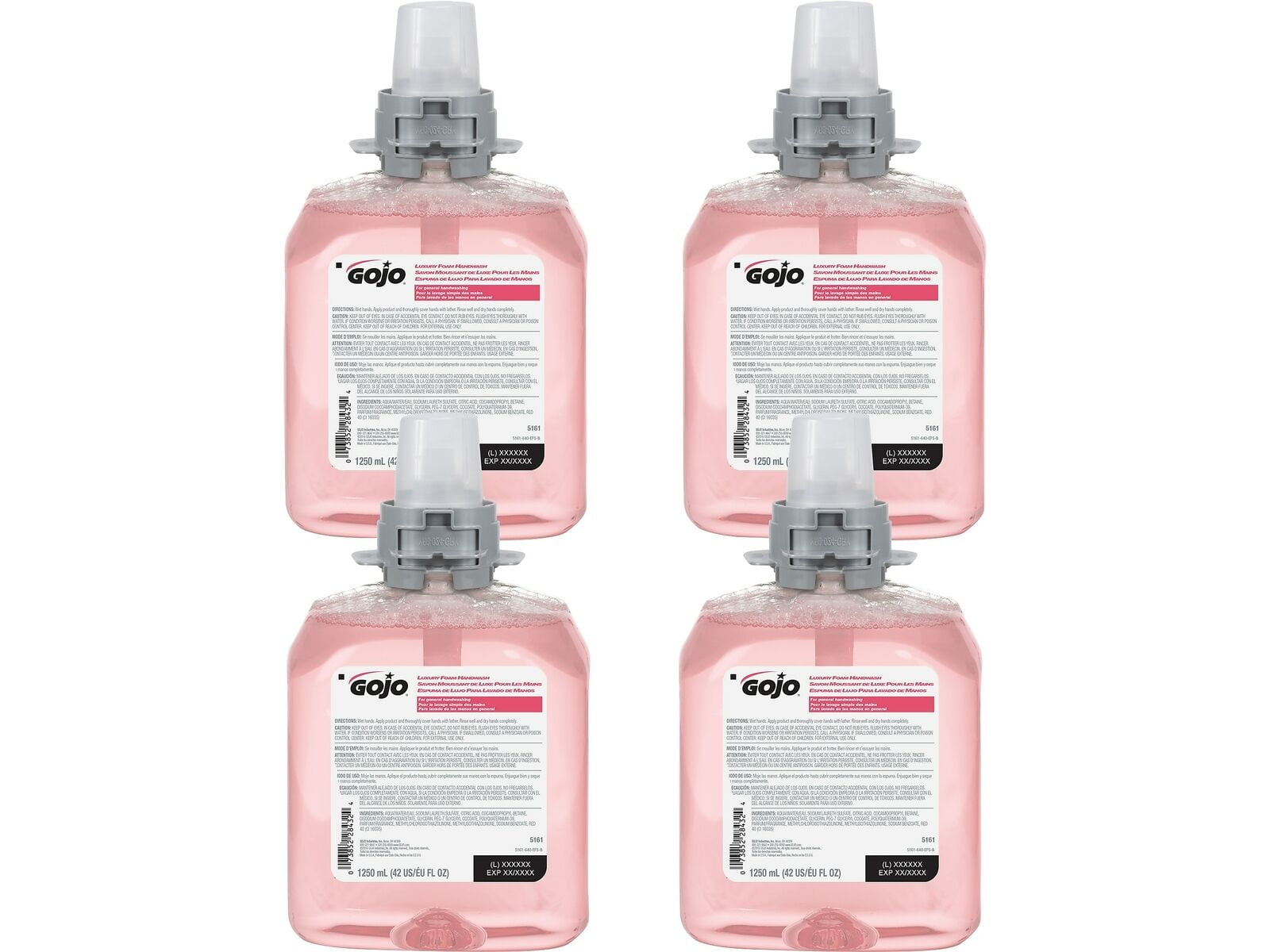 GOJO Luxury Foaming Hand Soap Refill Cranberry 42 Fl. Oz. 4/Carton 5161 ...