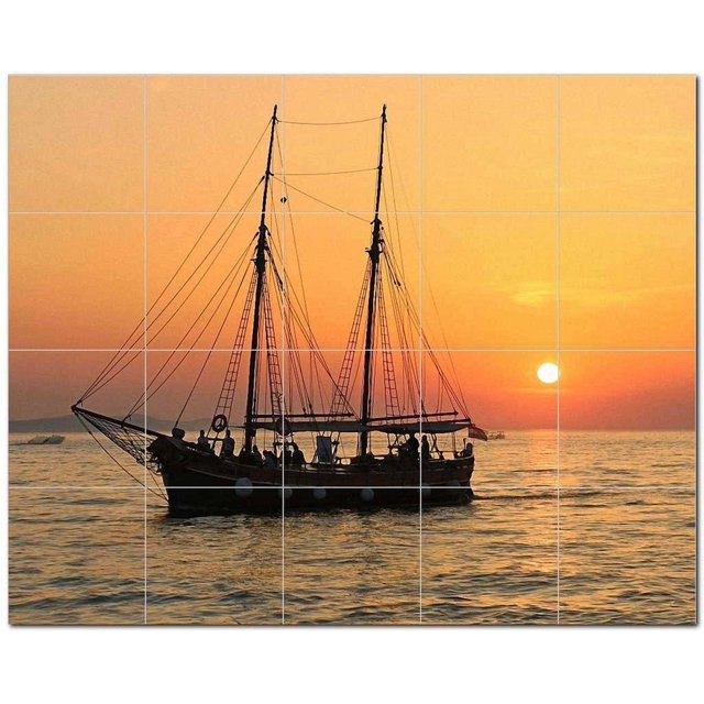 Boat Ship Ceramic Tile Mural Kitchen Backsplash Bathroom Shower, 400185 ...