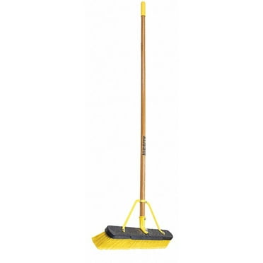 1 PK Quickie 24 in Sweep Face Push Broom, Stiff, Synthetic, Black, 60 ...