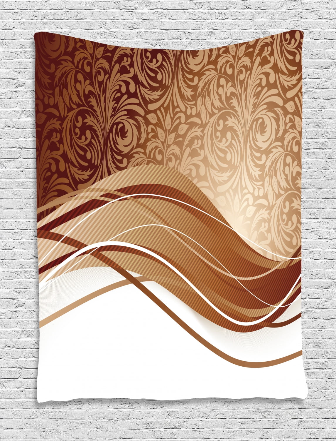 Chocolate Tapestry, Brown Toned Classical Medieval Foliage Motifs with ...