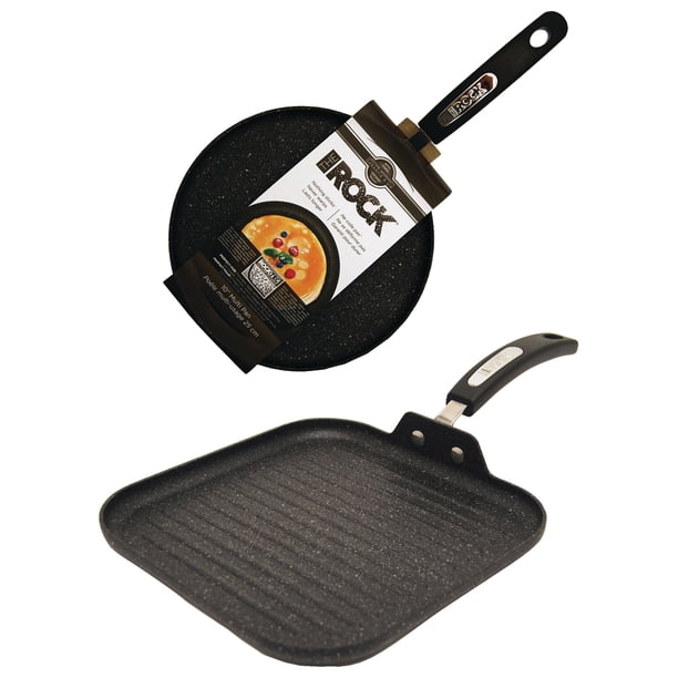 The Rock 10 inch Grill Pan & 10 inch Multi Pan Kit, Aluminum - Walmart.com