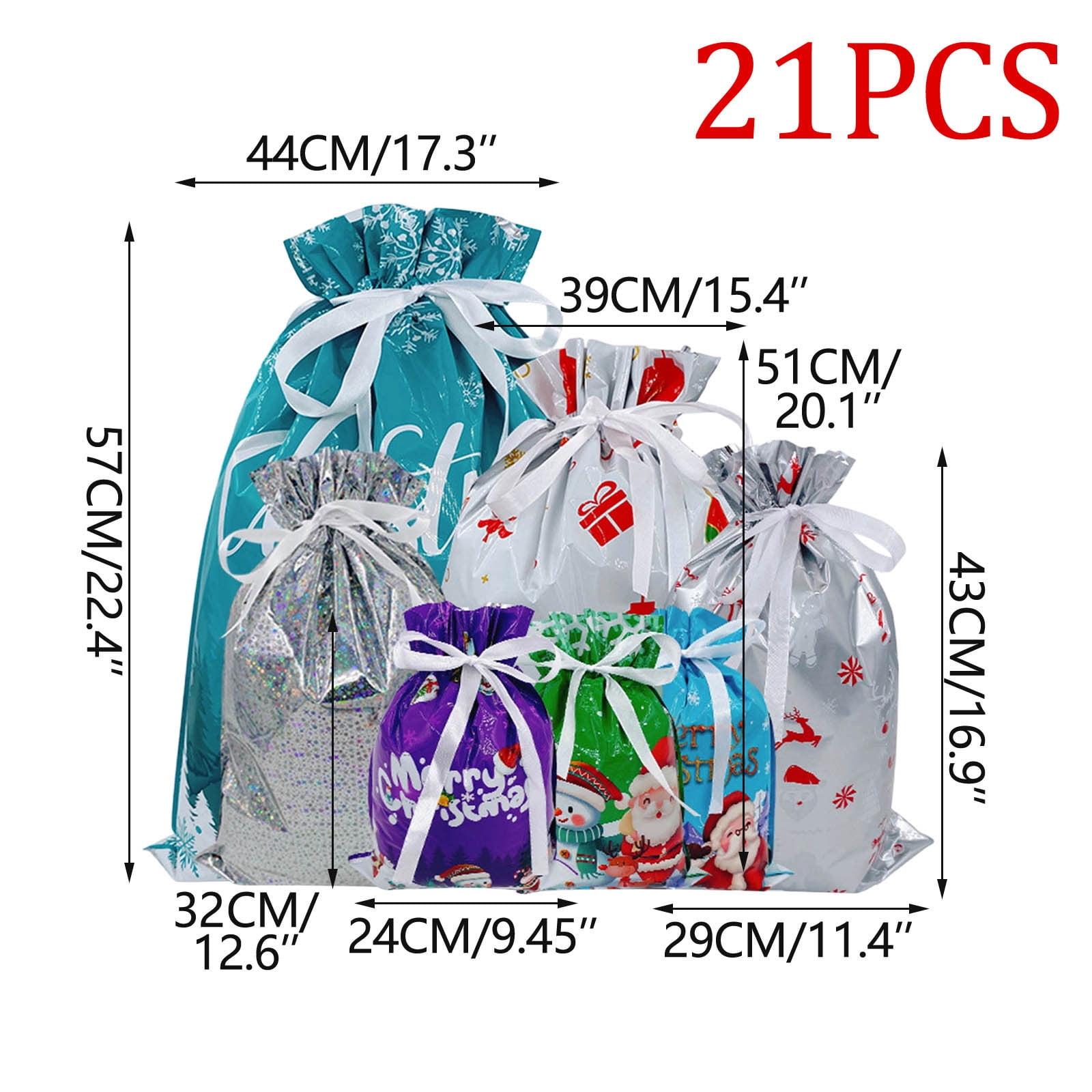 Click here for Costeam Christmas Drawstring Gift Bag Set  Festive... prices