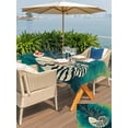 Abstract Conch Rectangle Outdoor Tablecloth with Umbrella Hole Marine ...