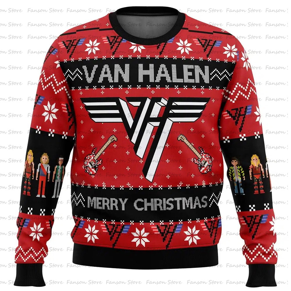 Click here for Wdaidj Van Halen Ugly Christmas Sweater Cartoon An... prices