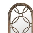 Arched Top Wood Encased Floor Mirror with Ring Design, Brown - Walmart.com