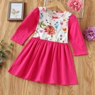 YEEDISON Toddler Girl Fall Clothes Floral Print Long Flying Sleeve Girls Dress Boho Kids Dresses ...