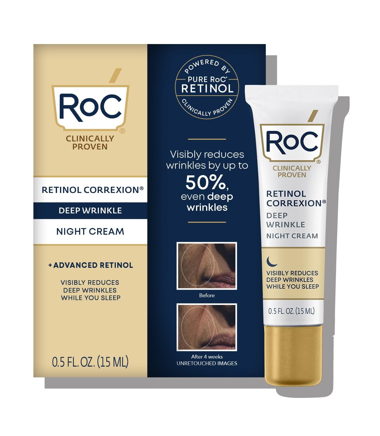 Crema de noche RoC Retinol Correxion Deep Arrugas Antiedad 15 ml ...
