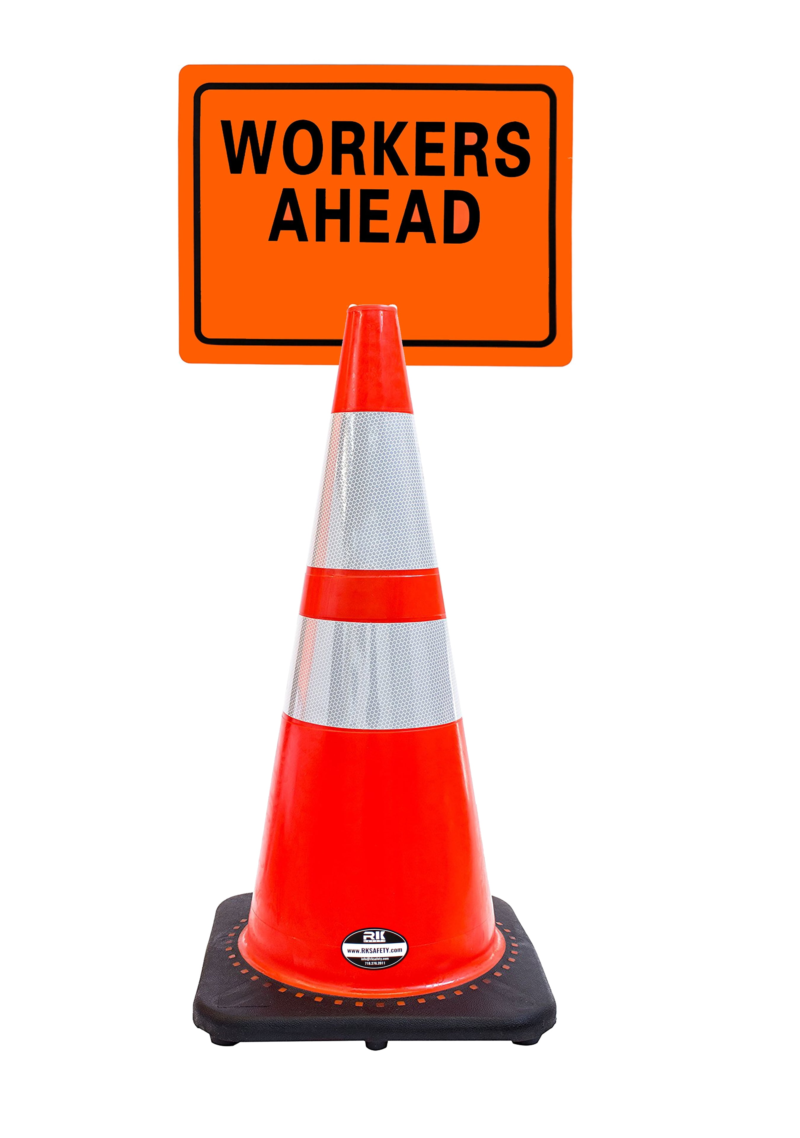RK-Safety 28" Orange Cone, Black base With Two Reflective Tape, Plus ...