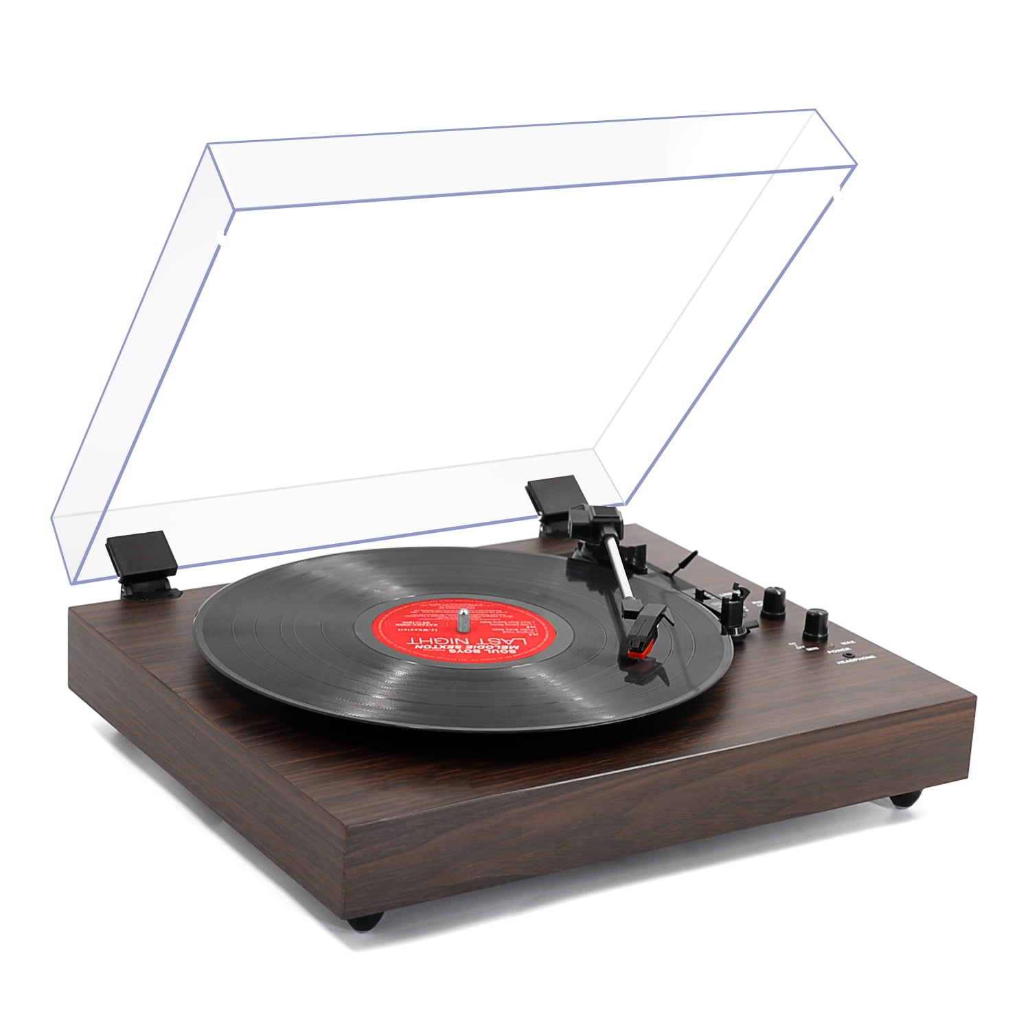 Vintage Turntable, Bluetooth Record Player, Built-in Dual Stereo ...