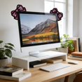 3D Wooden Bowknot Decor, 2Pcs Cute Monitor Corner Decoration for PC TV ...