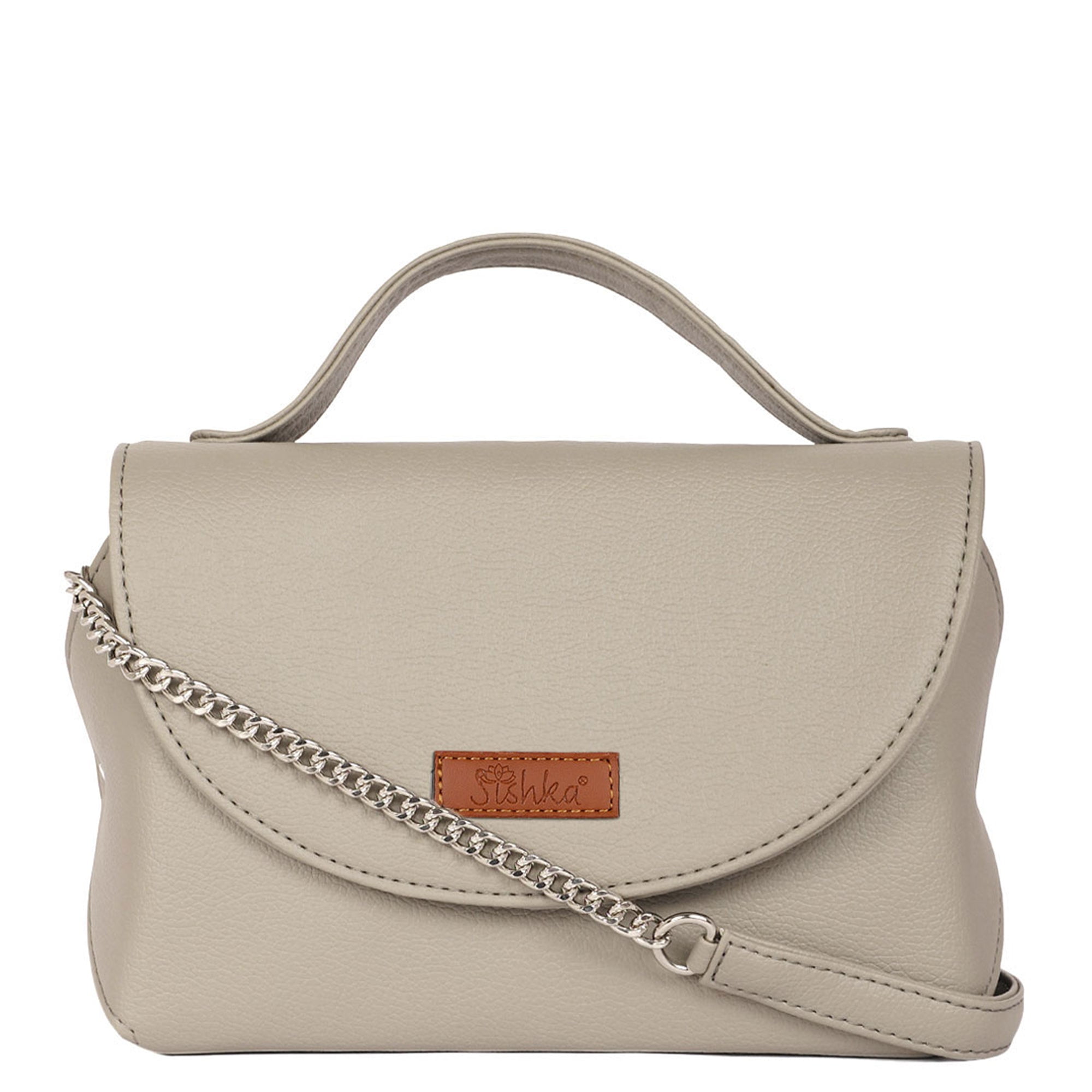 Click here for Sishka Grey Crossbody Shoulder Bag For Women In Ve... prices