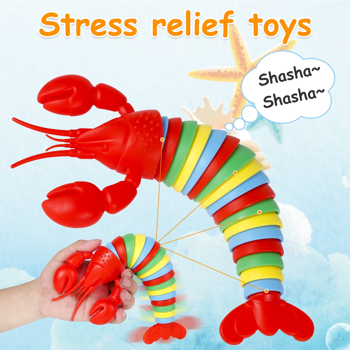 Protoiya Lobster Fidget Toy,Luminous 3D Printed Articulated Sensory ...