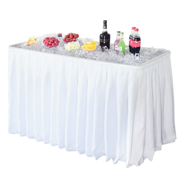 Modern Home 4' Portable Folding Party Ice Bin Table with Skirt - White ...