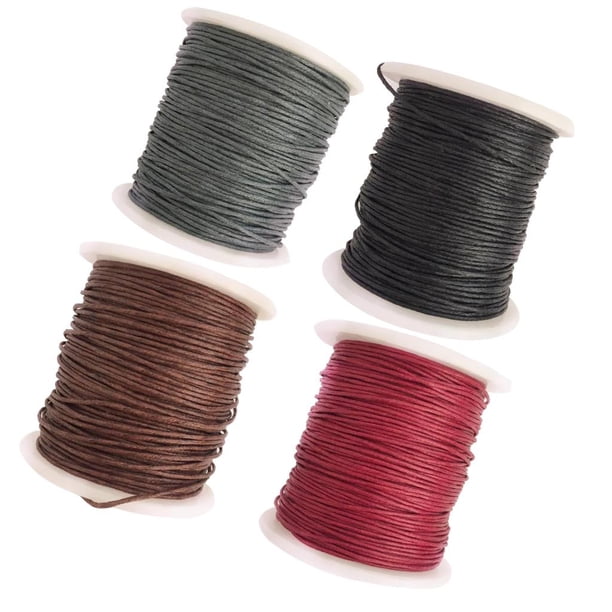 4 Rolls 1 Mm Waxed Cord, Waxed Thread Braided Strings For Craft Making ...