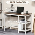 HomCom Computer Desk with Display Shelves Home Office Table Workstation ...