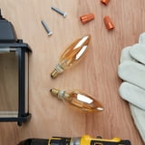 Great Value LED 2.5 Watt Decorative Candle Light Bulbs, Amber Light E12 ...