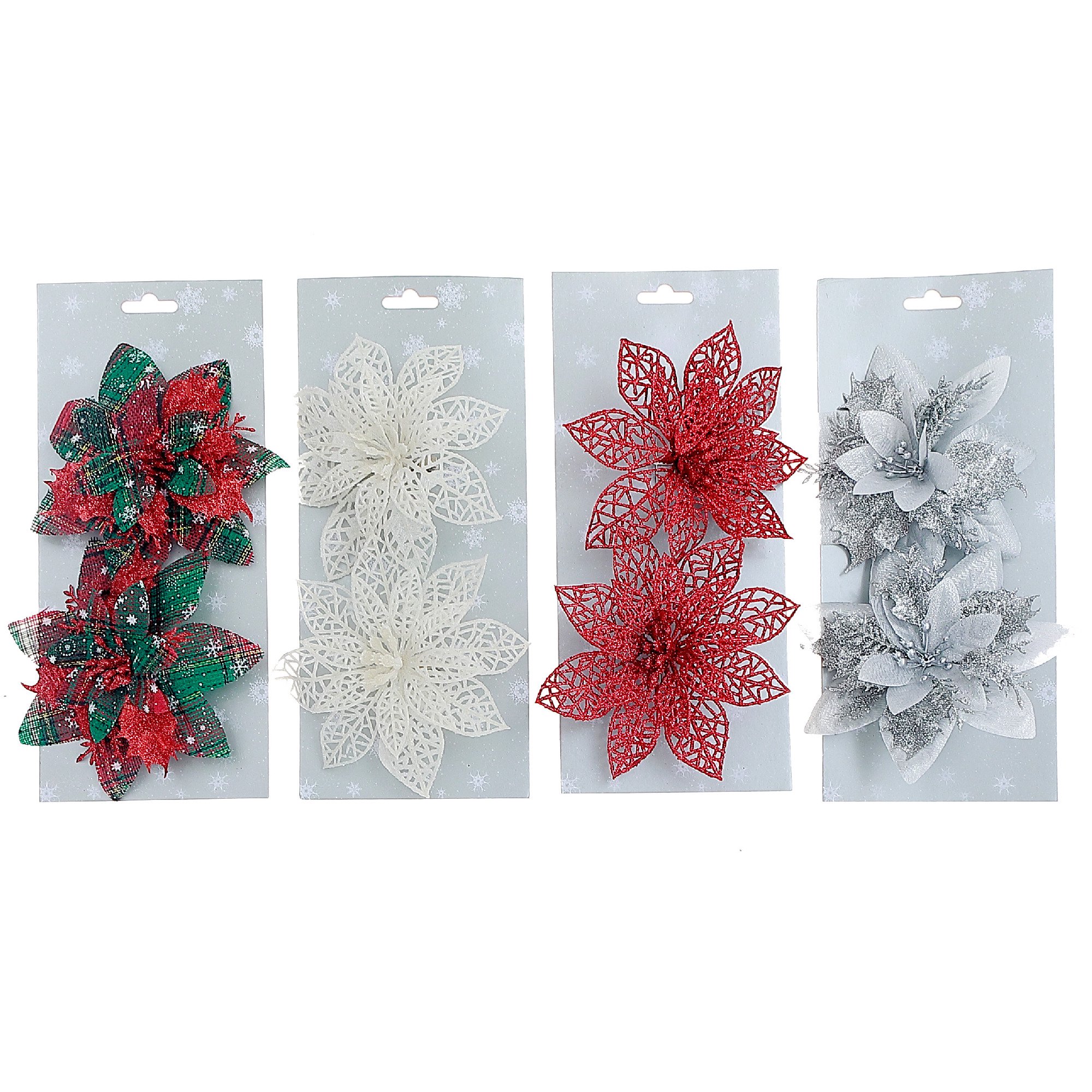 Click here for Ih Casadécor Glittered Tuile Poinsettia Clip (Asst... prices