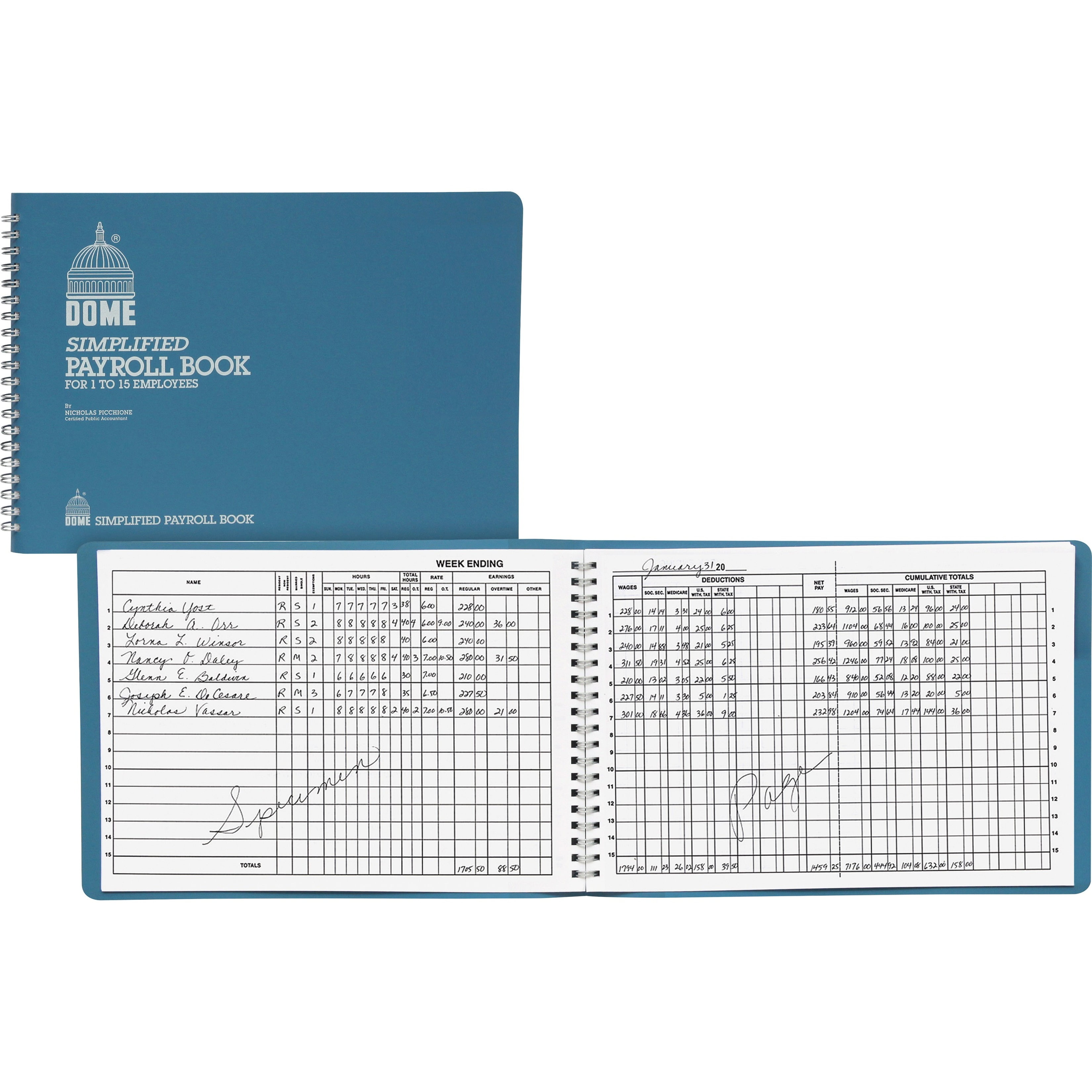 Dome Wirebound Payroll Book - Walmart.com