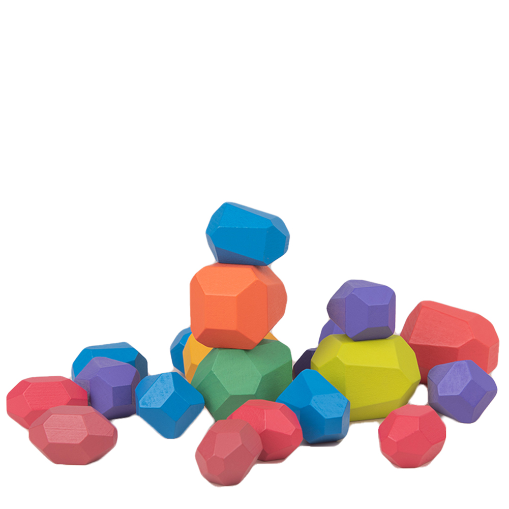 Stone Building Blocks, Kids Toy, Wood Colors Keep Balance Birthday Gift ...