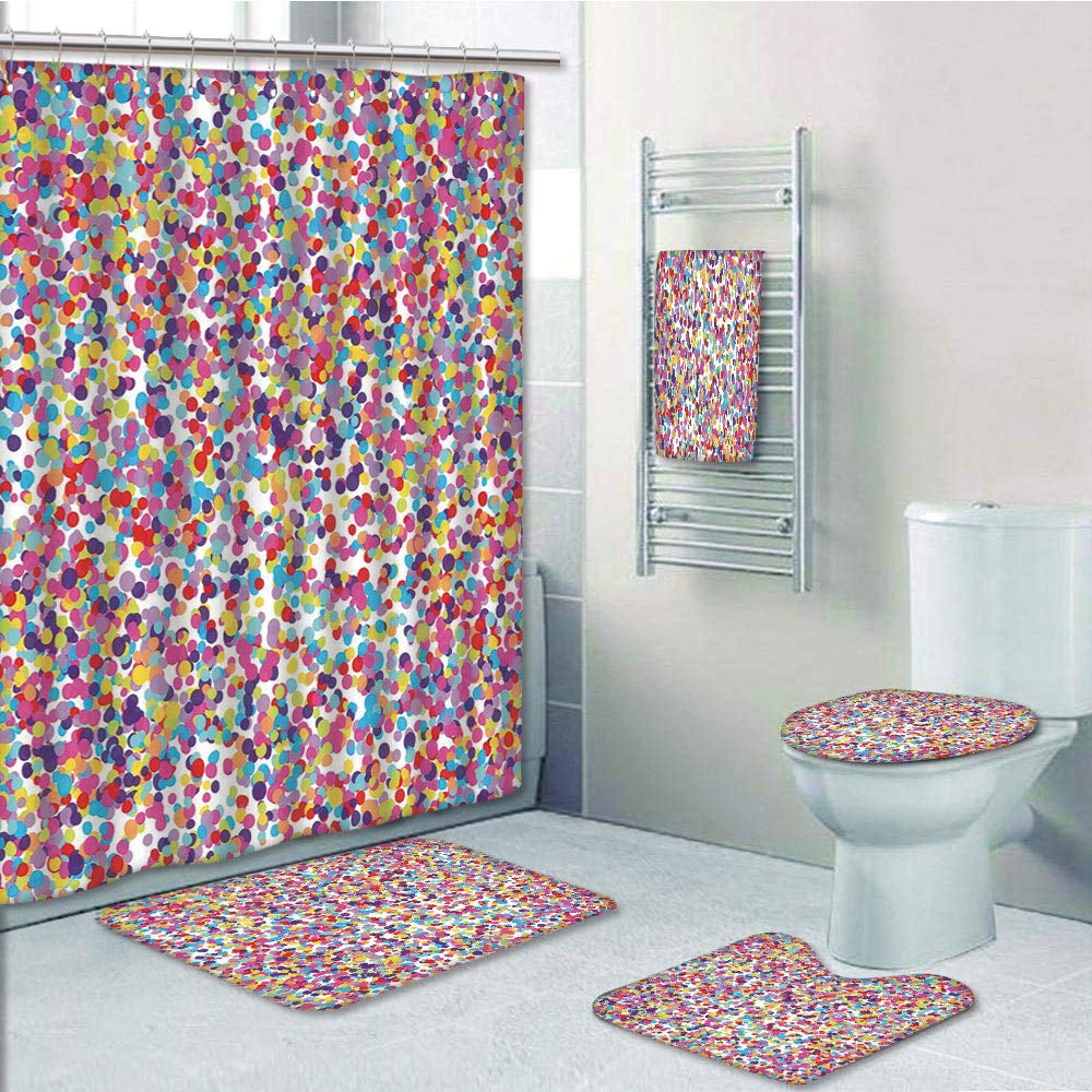 PRTAU Fiesta Round Rainbow Colored Confetti Celebratory Festive ...