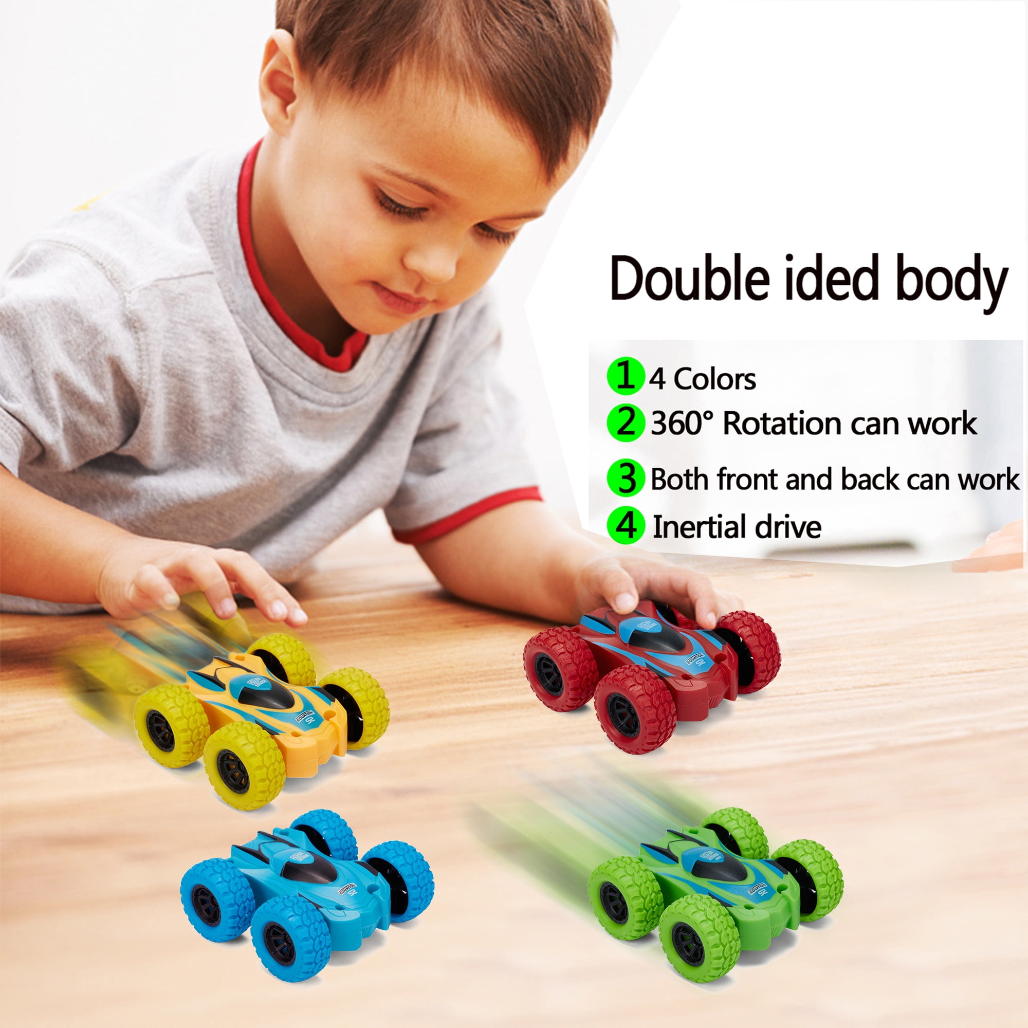 LELINTA Inertia Toy Friction Powered Alloy Car-Pull Back Trucks Kids ...
