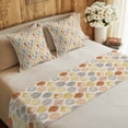Bed Runner for Cal King Size Bed, Yellow Orange Grey Tropical Leaves 3 ...