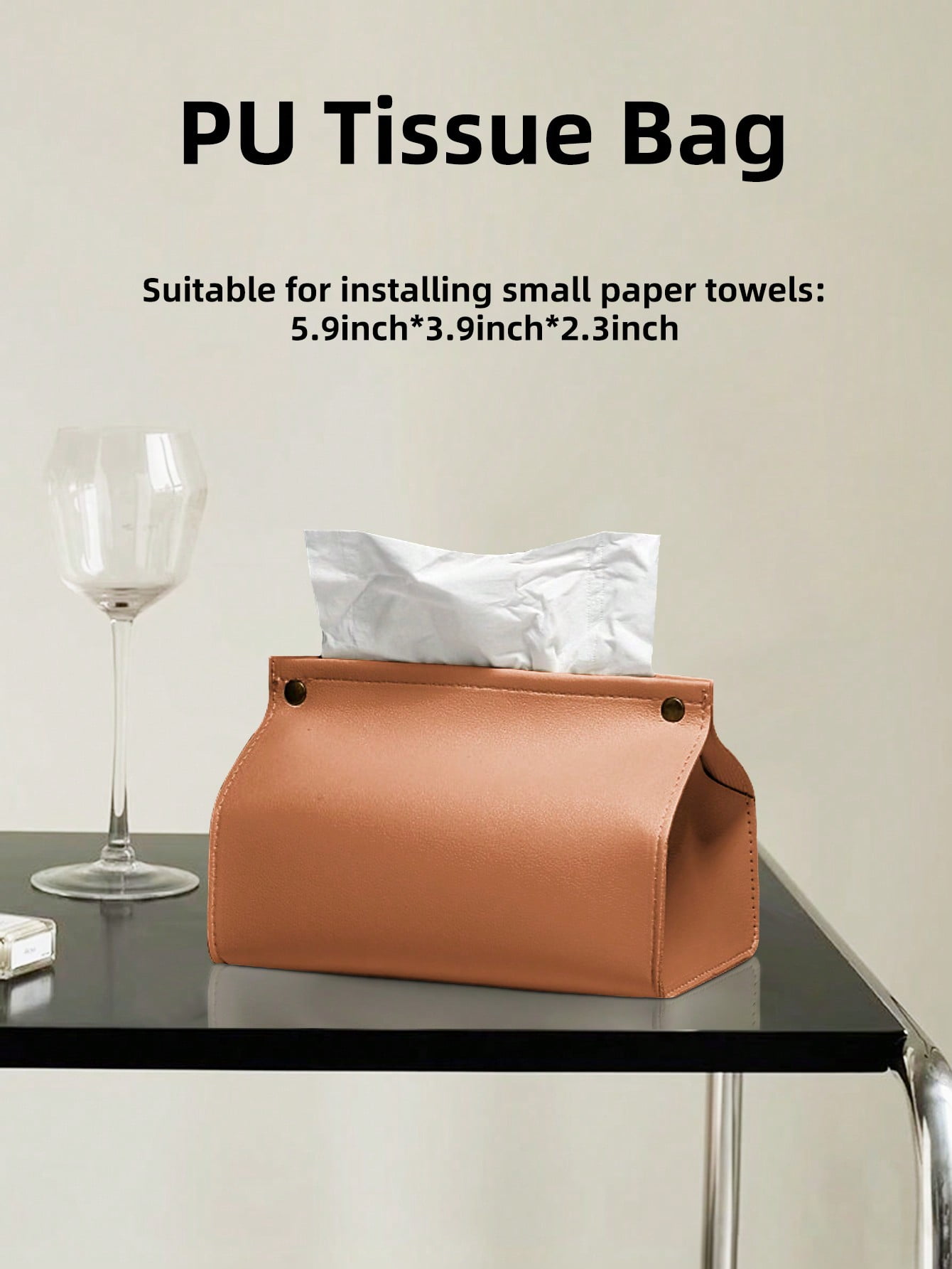 1pc Tissue Storage Box, Modernist Brown Waterproof Tissue Box Cover ...