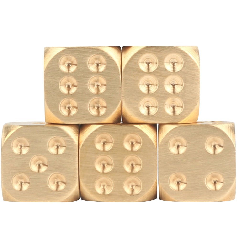 Yoone 5Pcs 15x15mm Solid Brass Polyhedral Dice Club Bar Play Board Game ...